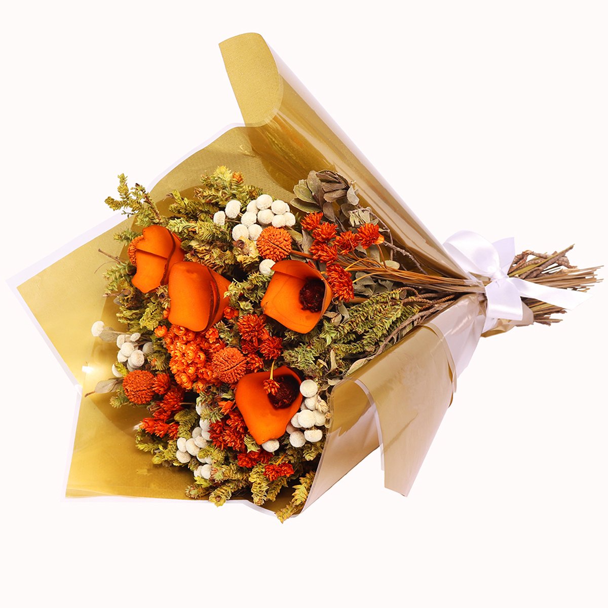 Buquê Mix de Flores Secas Laranjas - Compre Já | Nova Flor Buquê Mix de Flores Secas Laranjas - Compre Já | Nova Flor