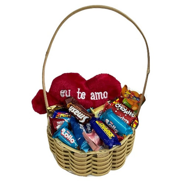 Cesta De Chocolate "Eu Te Amo" | Nova Flor